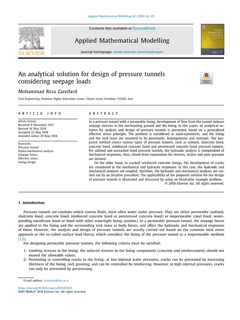 Analytical Solution For Design Pressure Tunnels | PDF | Stress (Mechanics) | Soil Mechanics