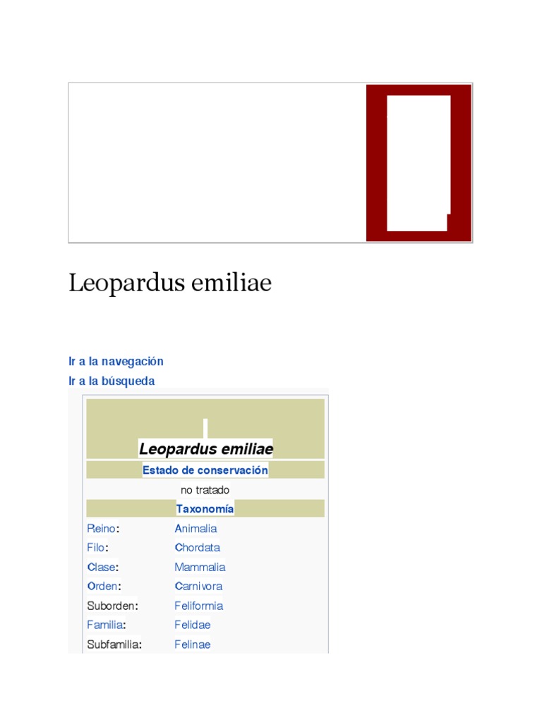 Leopardus Emiliae | PDF | Wikipedia | Taxa