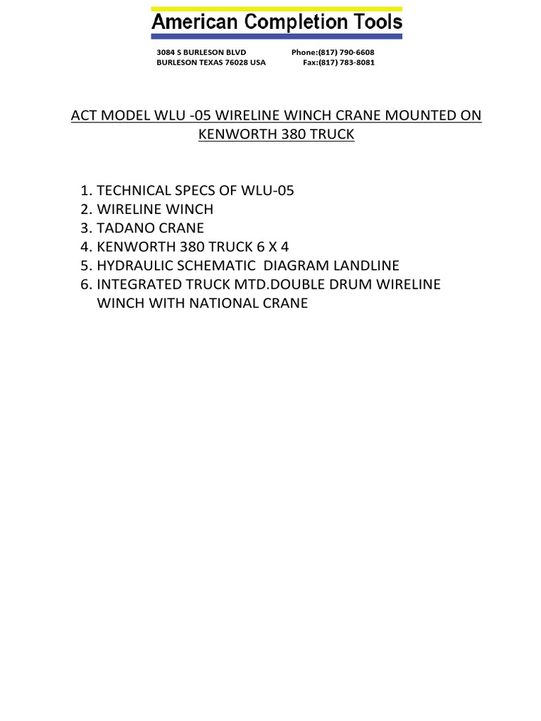 Tech Spec of 05 Tone Unit PDF | PDF | Crane (Machine) | Truck