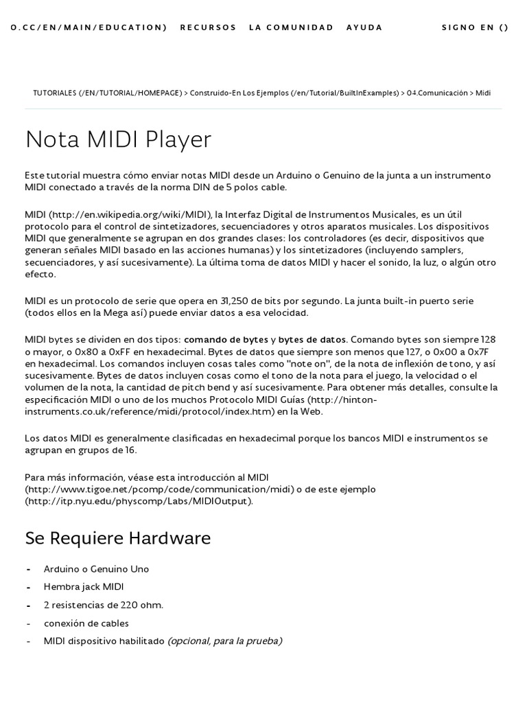 Arduino - Midi | PDF