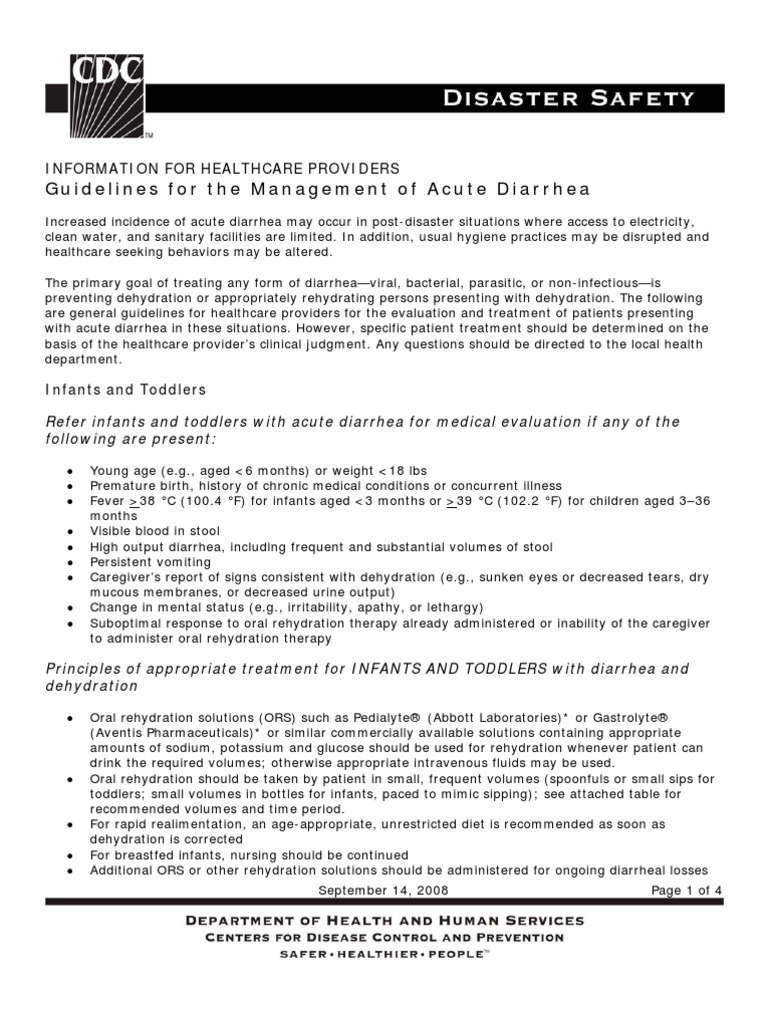 CDC Guidelines Diarrhea | PDF | Diarrhea | Dehydration