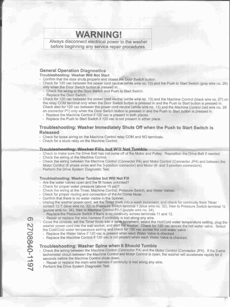 Tag Neptune MAH3000AWW Schematic | PDF | Washing Machine | Electrical ...