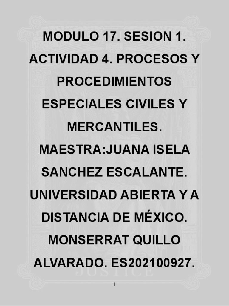 M17 U2 S4 Moqa | PDF | Procedimiento Civil | Jurisdicción