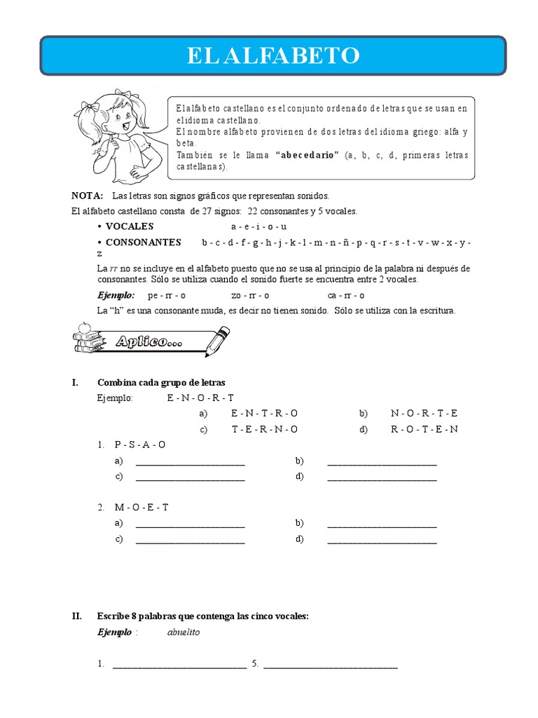 El Alfabeto para Tercero de Primaria 1 | PDF | Alfabeto | Codificaciones