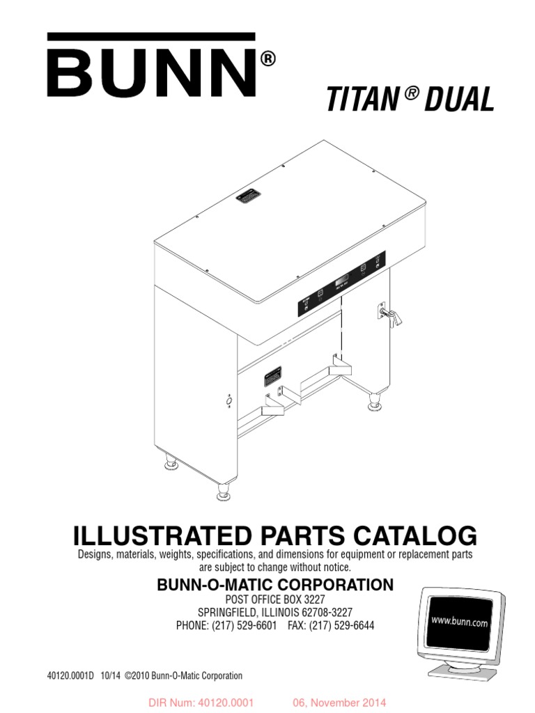 Bunn Titan Dual Spare Parts | PDF | Drink | Manufactured Goods