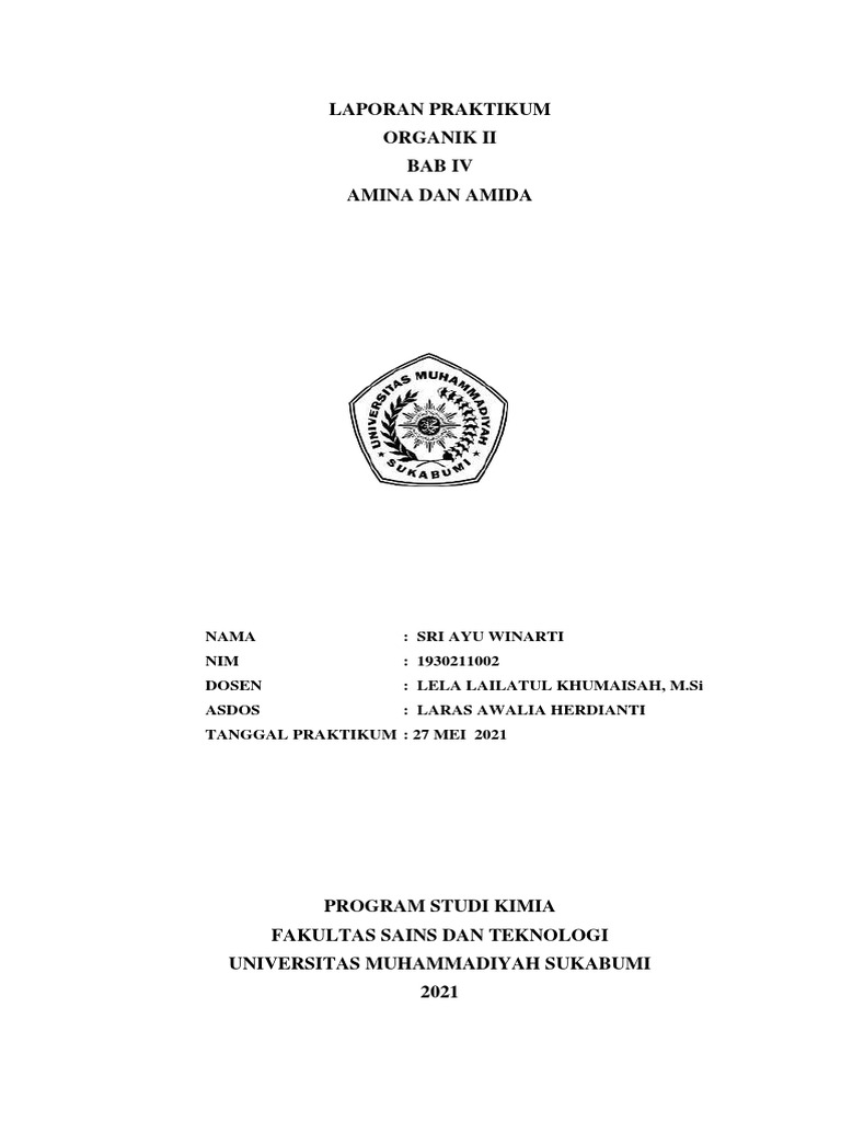 Laporan Praktikum Amina dan Amida | PDF | Sains & Matematika
