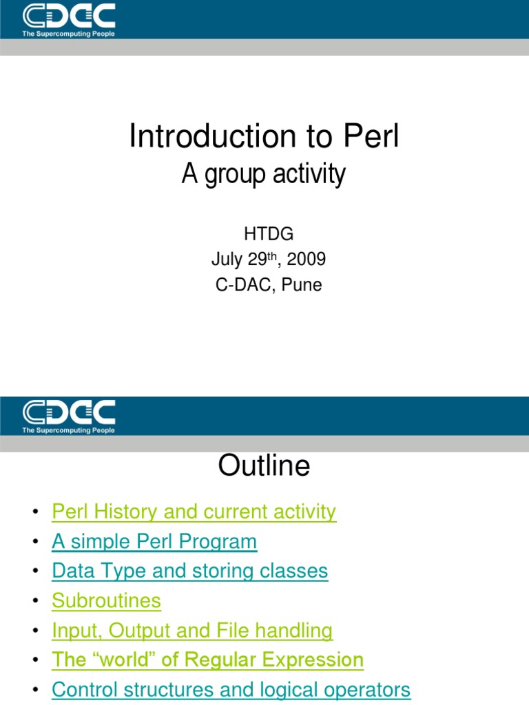 Introduction To Perl | PDF | Perl | Regular Expression Introduction To Perl | PDF | Perl | Regular Expression