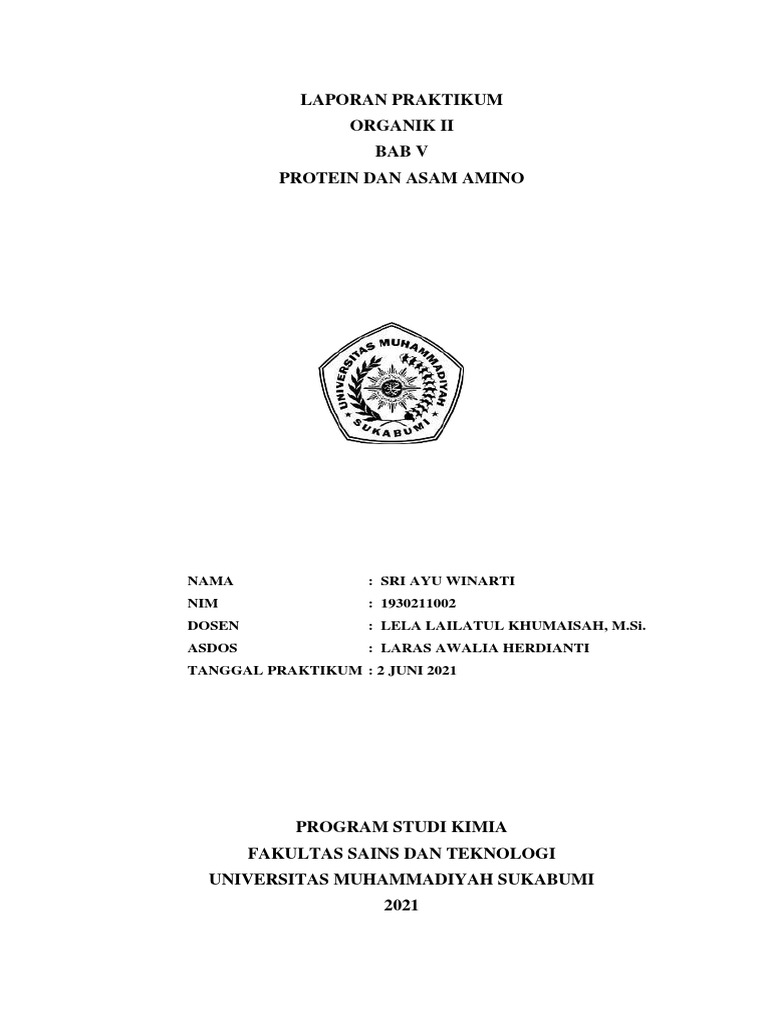 Laporan Organik 2 Protein Dan Asam Amino | PDF