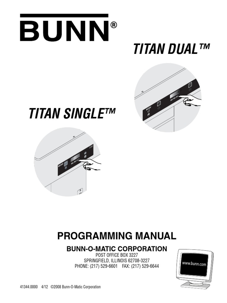 Bunn Titan Dual Programming | PDF