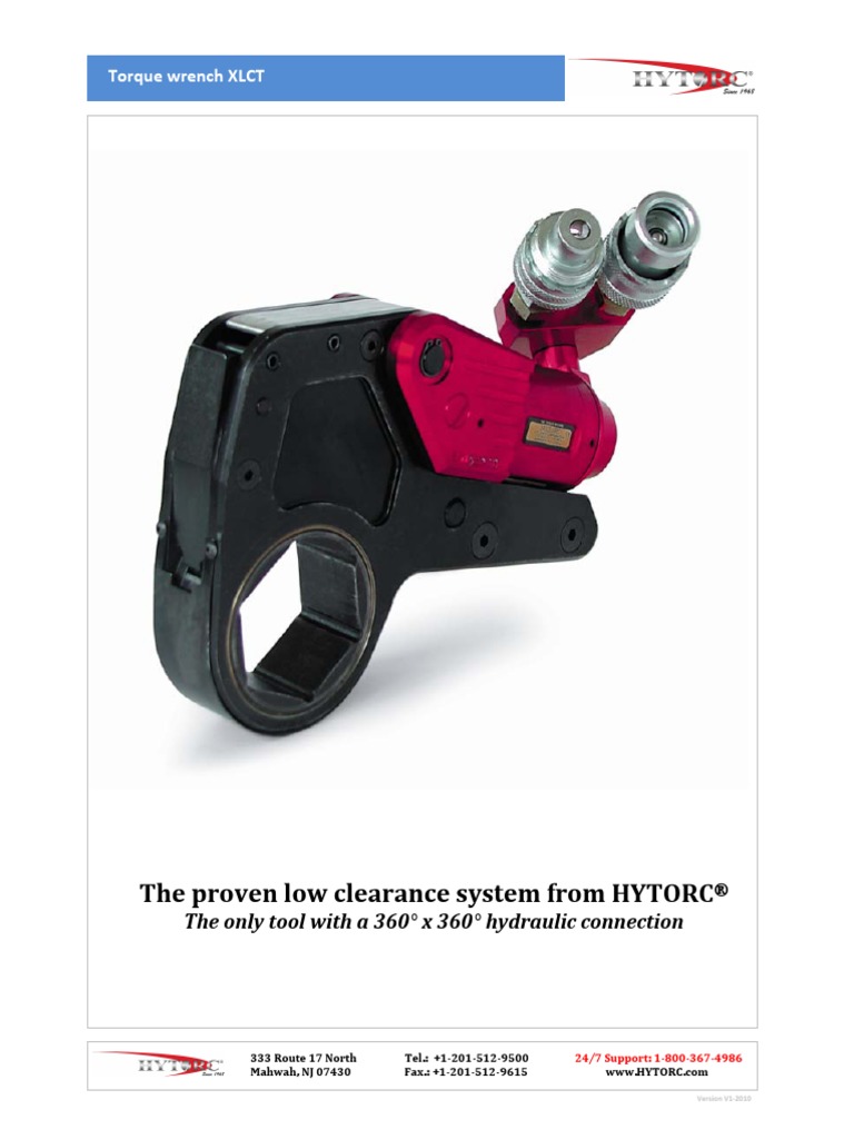 HYTORC Datasheet V1 2010 XLCT | PDF | Equipment | Machines