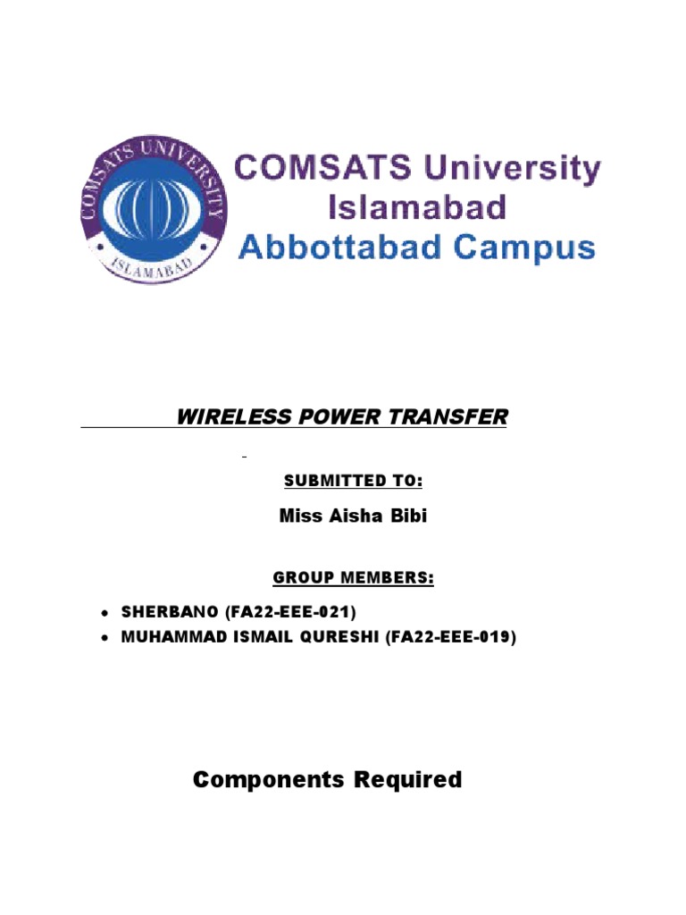 Wireless Power Transfer | PDF | Electromagnetic Induction | Inductor