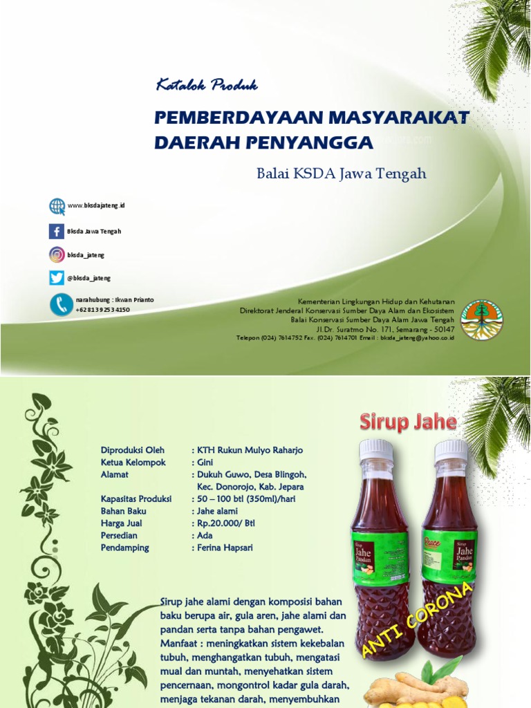 Produk Pemberdayaan Masyarakat BKSDA Jateng | PDF