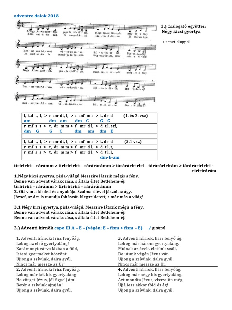 Adventre Dalok 2018 | PDF