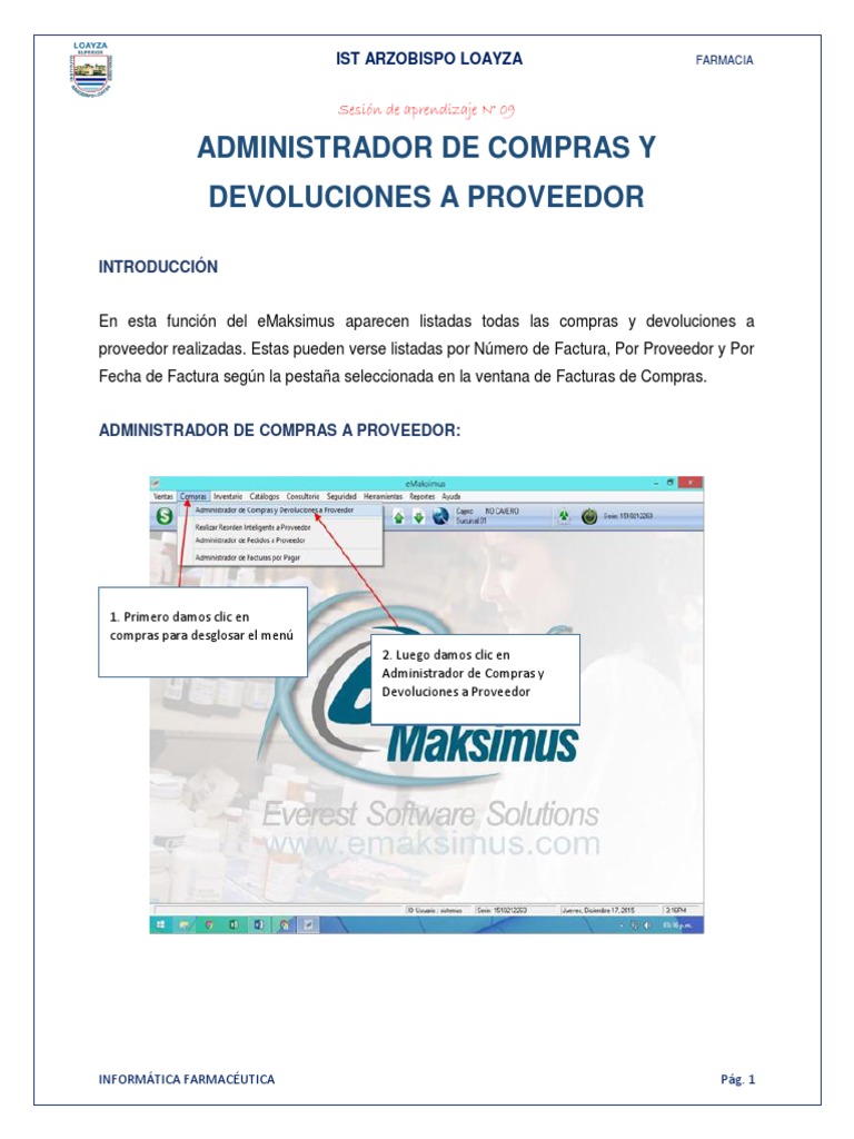 Compras y Devoluciones en eMaksimus | PDF