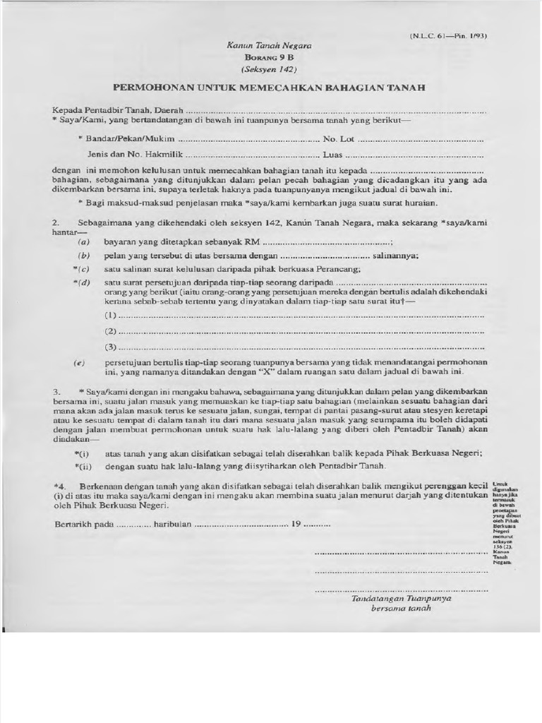 Dokumen - Tips - Borang Pecah Bahagian Tanah | PDF