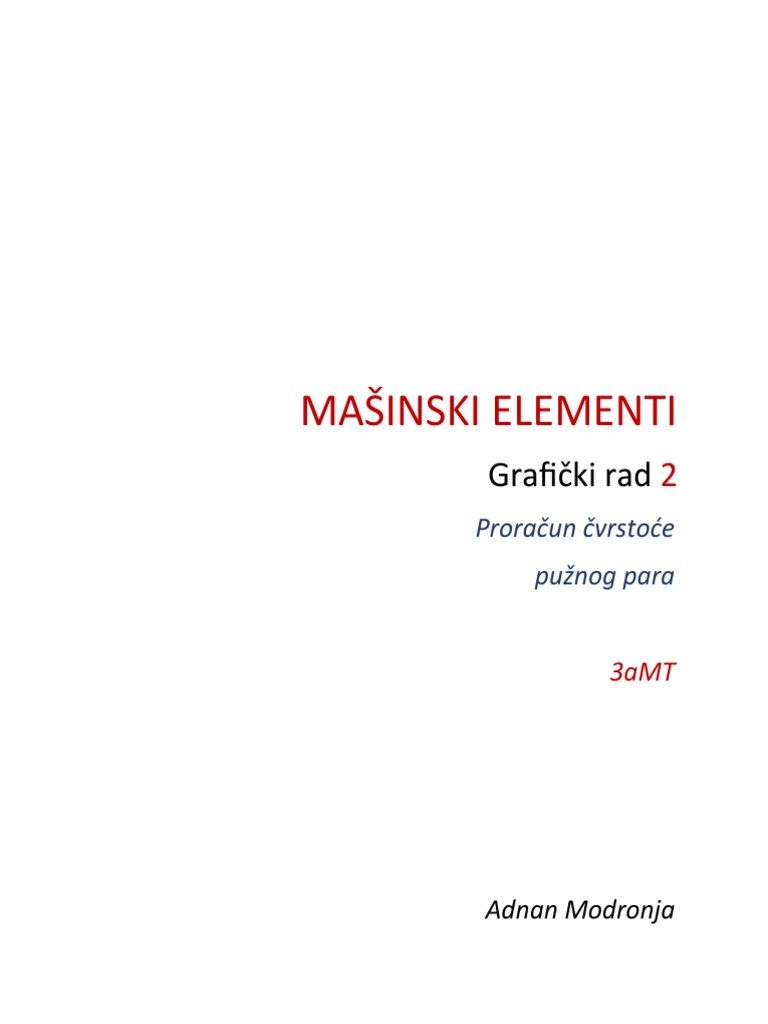 Adnan Modronja - Masinski Elementi | PDF