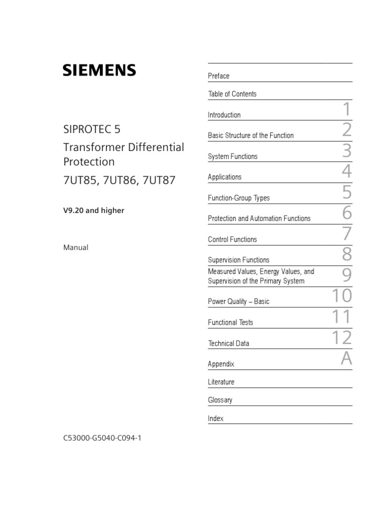 SIP5 7UT85-86-87 V09.20 Manual C094-1 en PDF | PDF | Communication ...