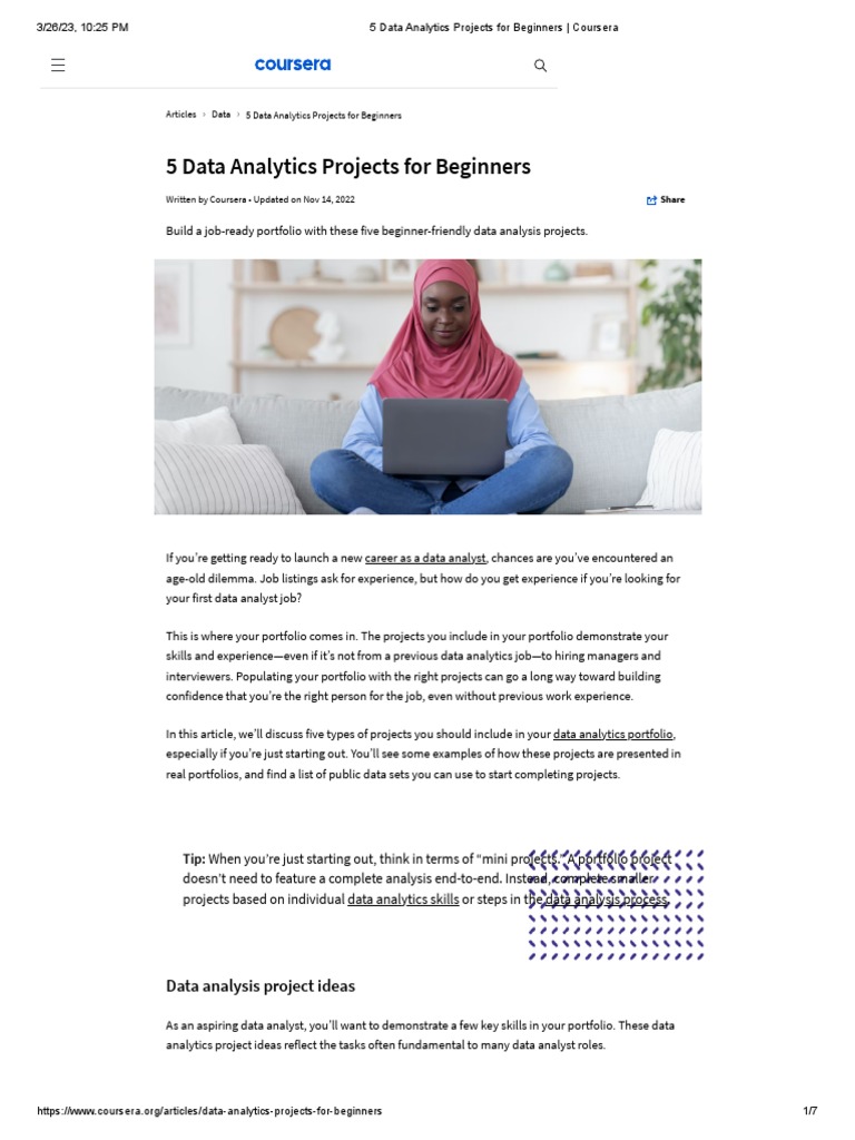 5 Data Analytics Projects For Beginners Coursera Pdf Data Analysis Analytics