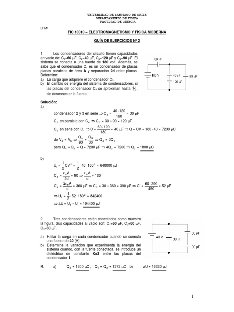 Ejercicios Con Capacitores | PDF | Condensador | Dieléctrico