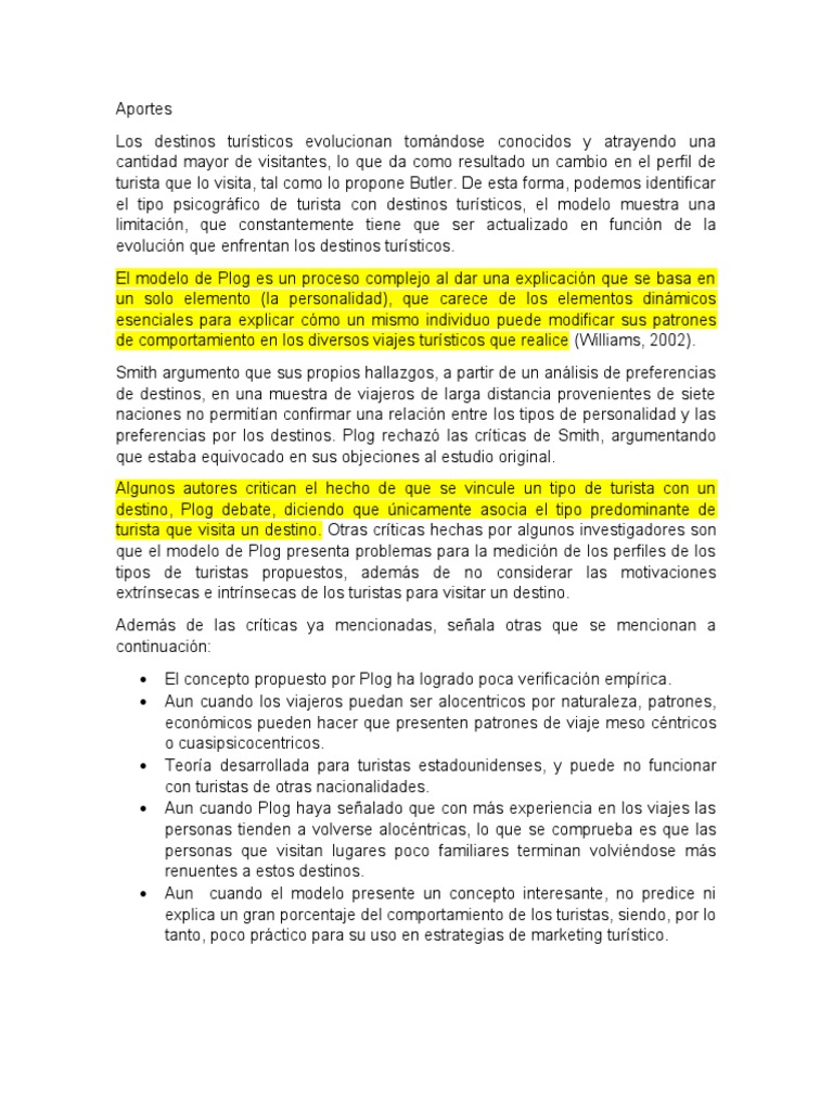 PLOG | PDF | Turismo | Evolución