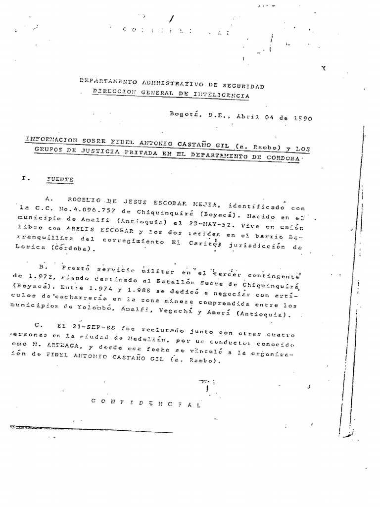 Expediente Completo de La Organización de Fidel Castaño | PDF