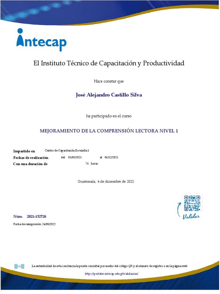 Constancia Comprensión Lectora | PDF | Negocios