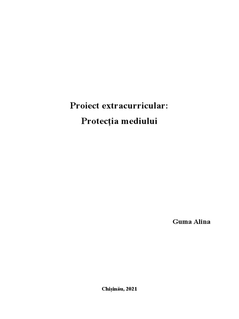 Proiect Extracurricular | PDF