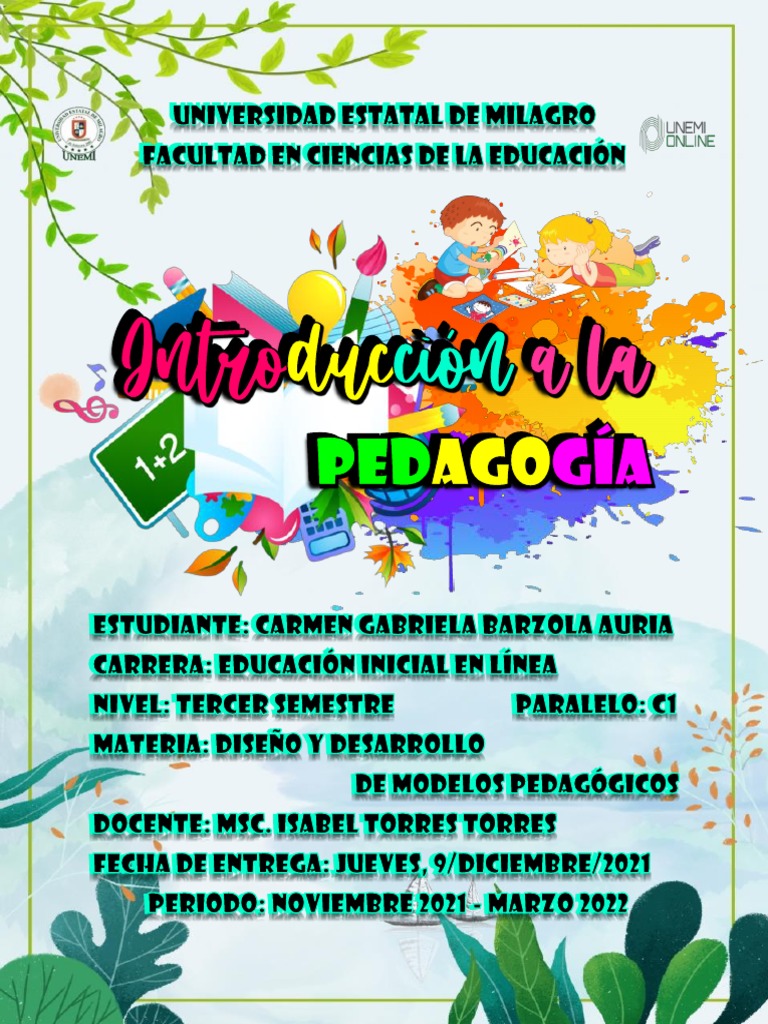 S1 - Tarea. Introducción A La Pedagogía | PDF | Enseñando | Maestros S1 - Tarea. Introducción A La Pedagogía | PDF | Enseñando | Maestros