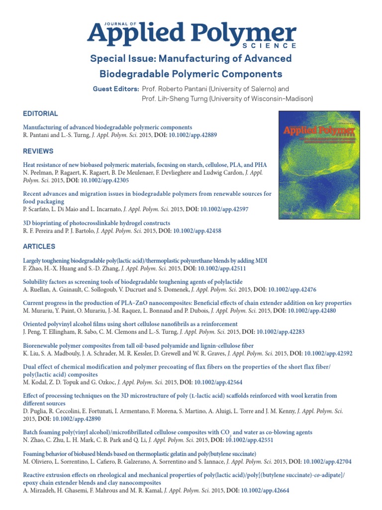 Advanced Biodegradable Polymer Manufacturing | PDF | Polymers ...