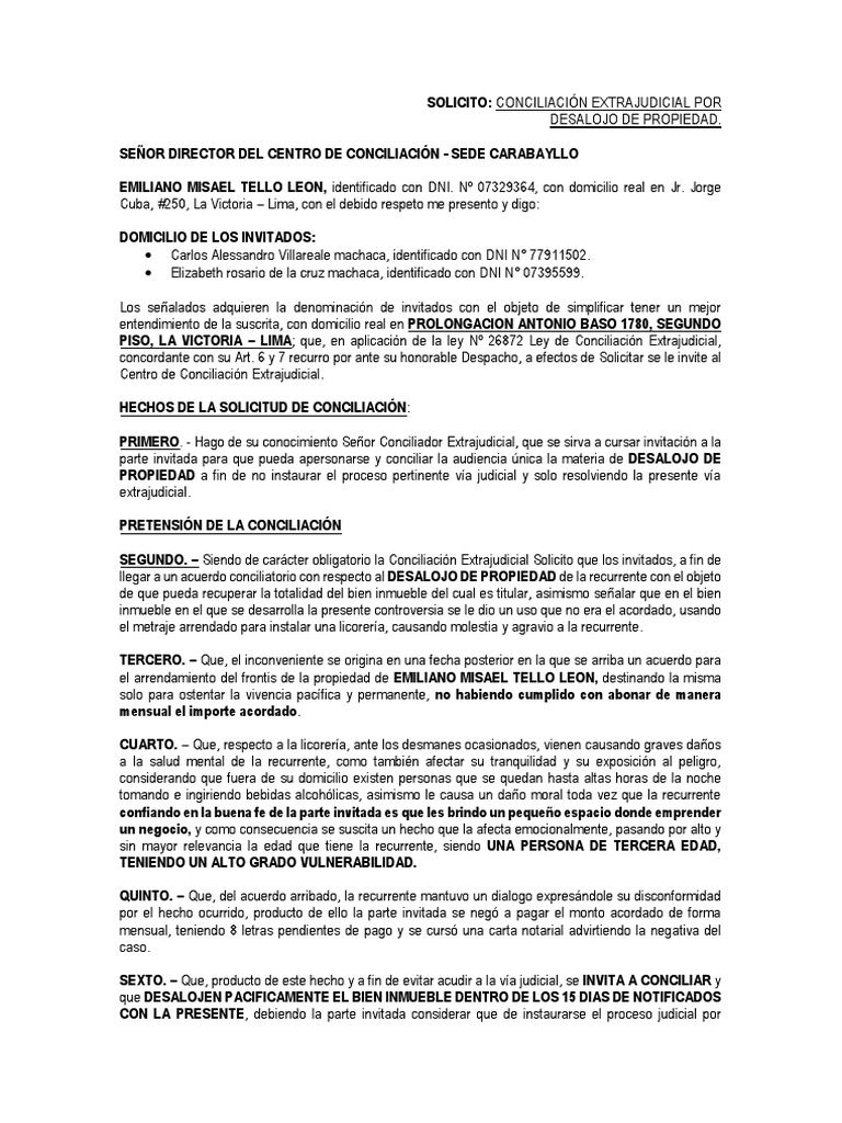 CONCILIACION GINO - Tello PDF | PDF