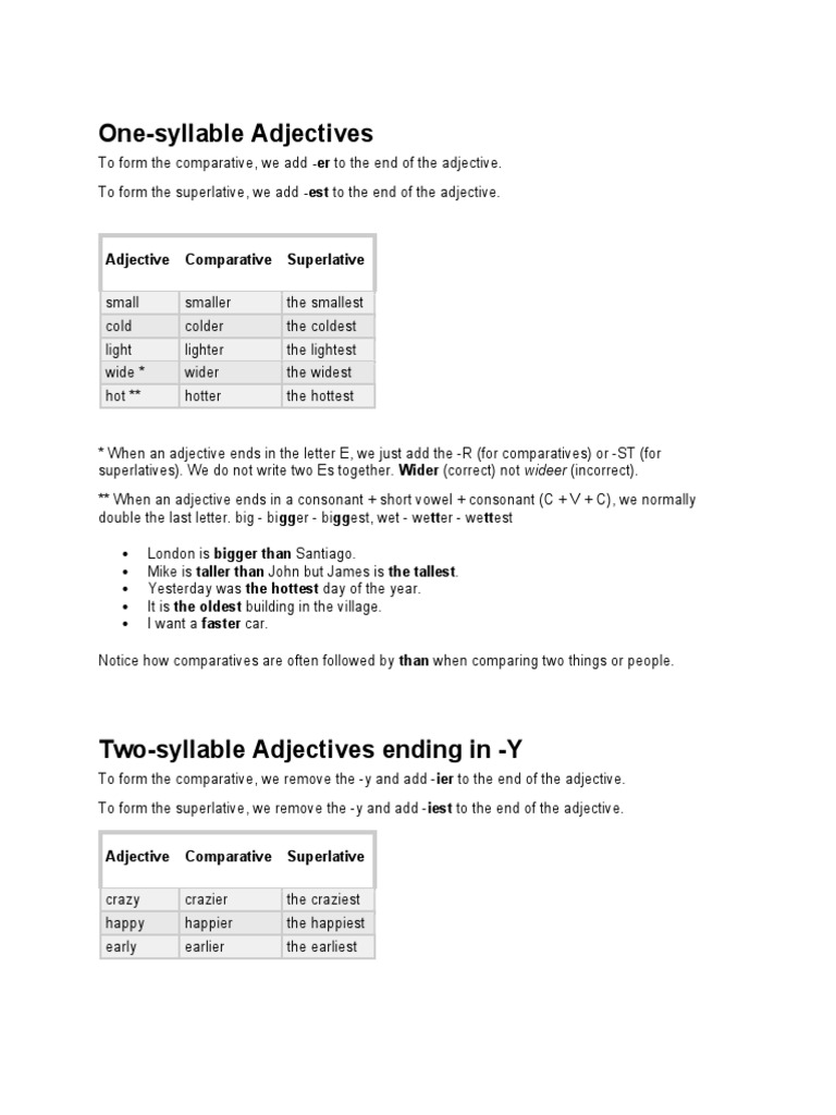 Comparative & Superlative | PDF | Linguistics | Grammar