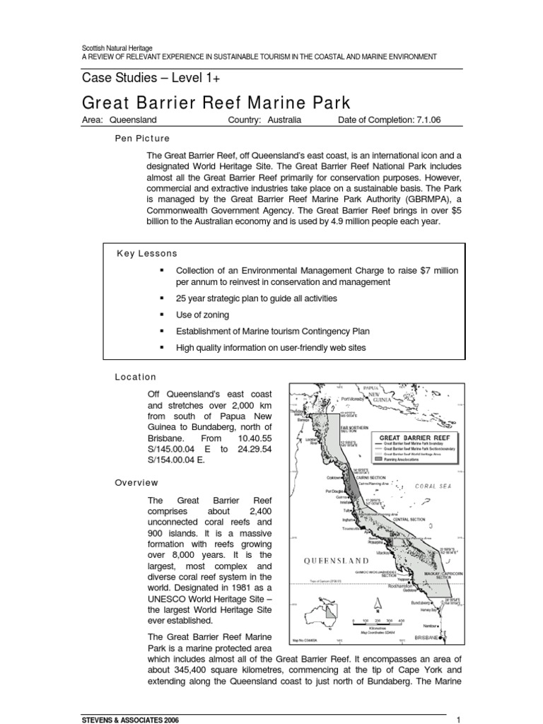 Great Barrier Reef Marine Park Case Study | PDF | Coral Reef ...