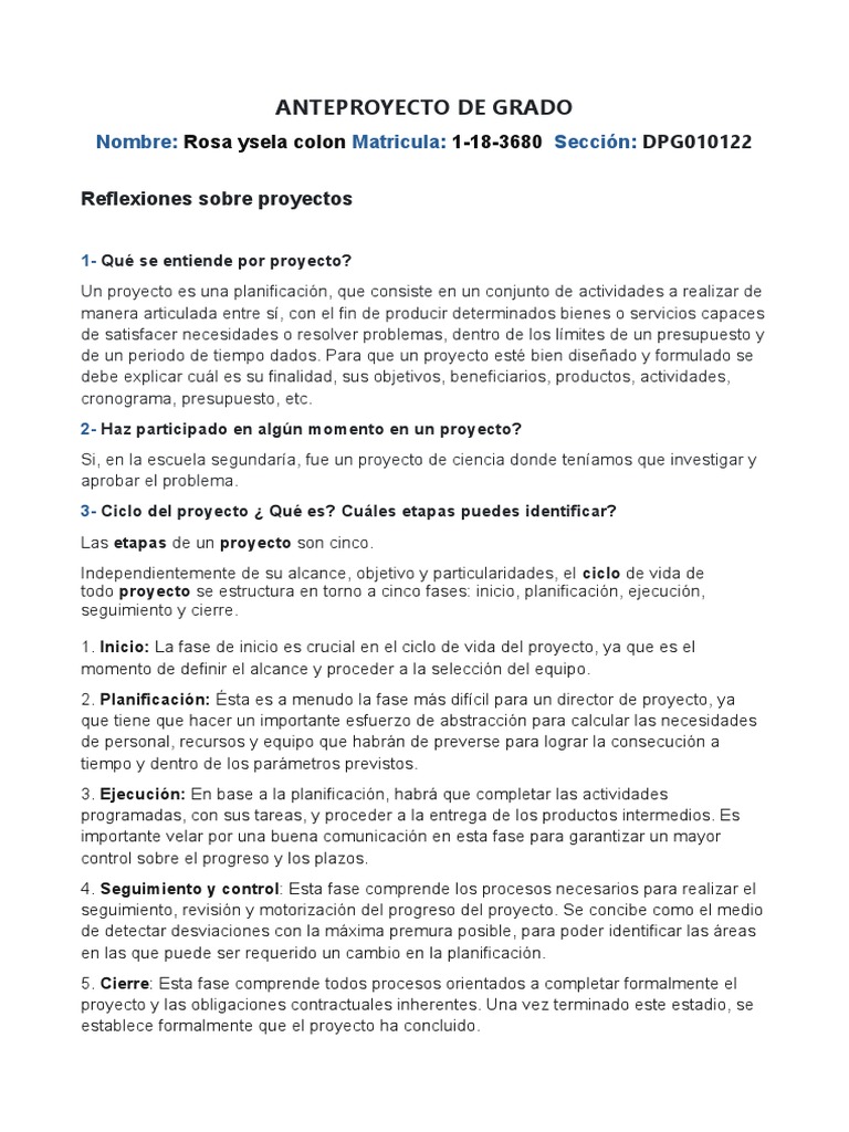 Anteproyecto de Grado 01 PDF | PDF