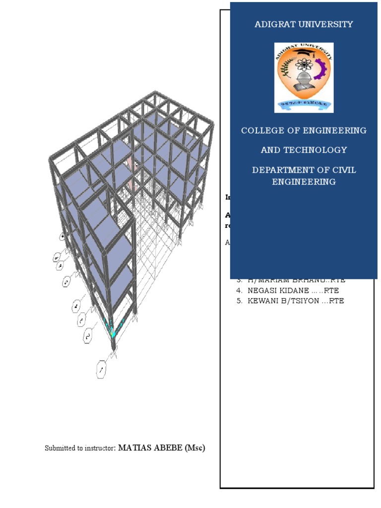 Analysis and Design of a Reinforced Concrete Structure for a G+2 Building at Adigrat University ...