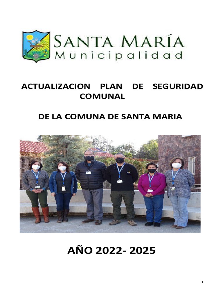 Actualizacion Plan de Seguridad Comunal de La Comuna de Santa Maria ...