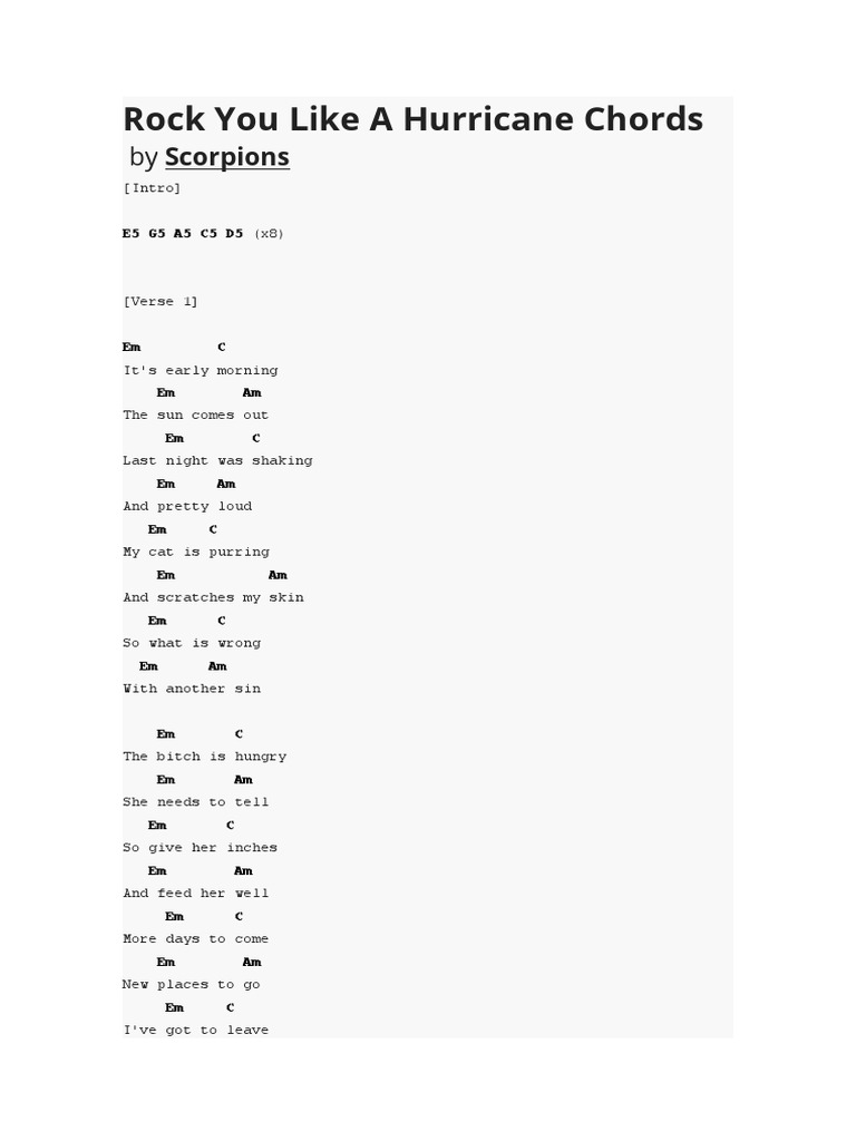 Rock You Like A Hurricane Chords | PDF