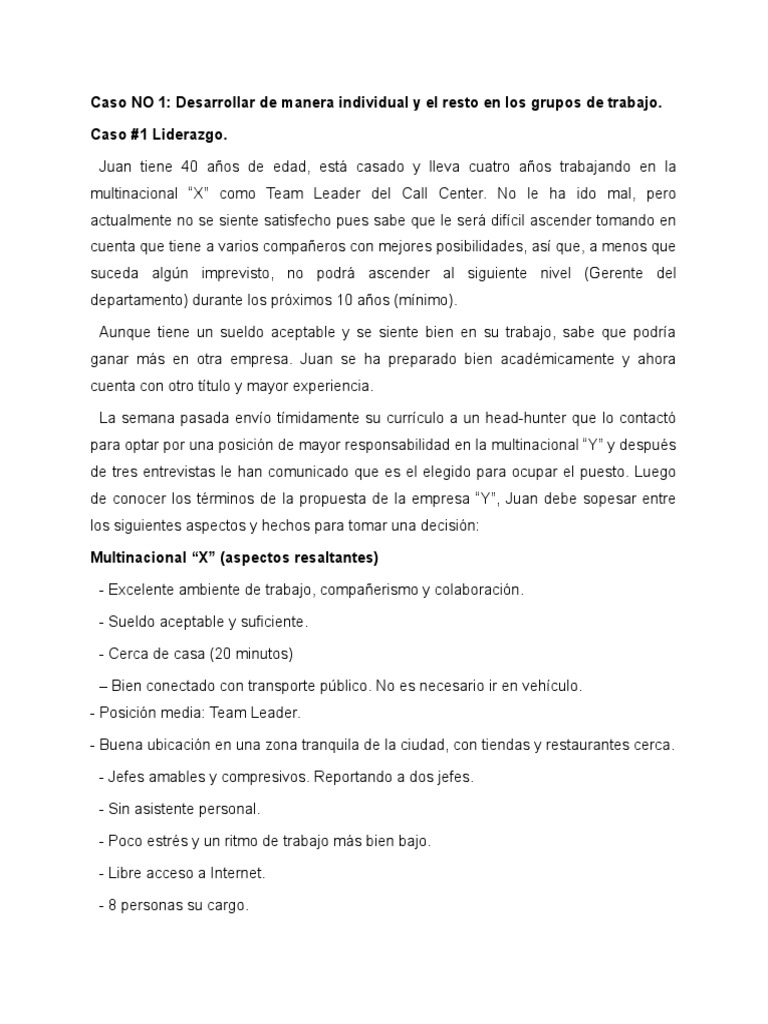 Dilema Laboral: Cambio o Estabilidad | PDF | Corporación multinacional