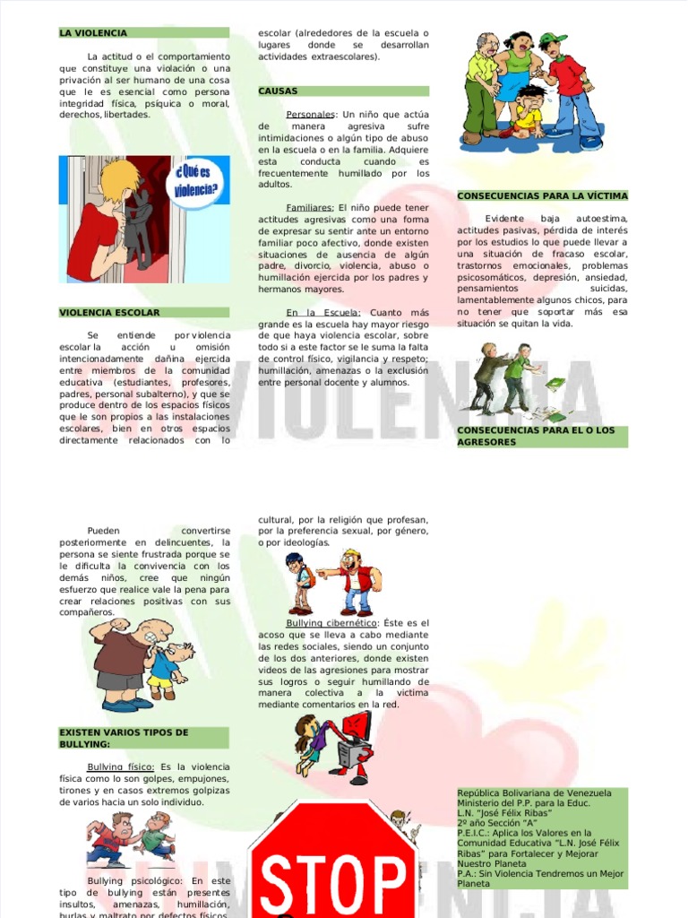Dokumen - Tips Violencia Escolar Triptico | PDF | Violencia | Etica Aplicada