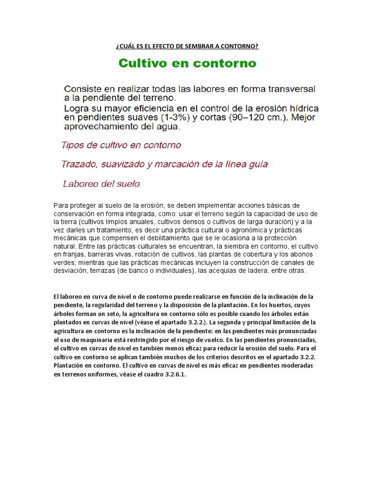 Los beneficios de la siembra a contorno: Una práctica esencial para la ...