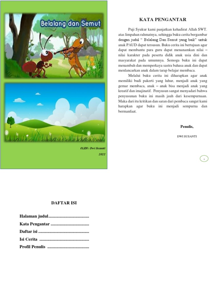 Fabel Semut dan Belalang untuk PAUD | PDF