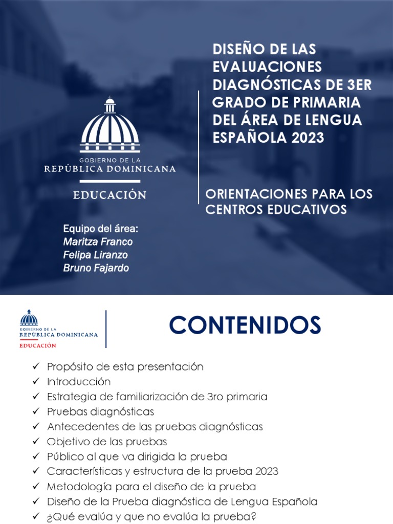 2.2 PPT Familiarización Diagnóstica 3ro Primaria 2023 Lengua Española ...