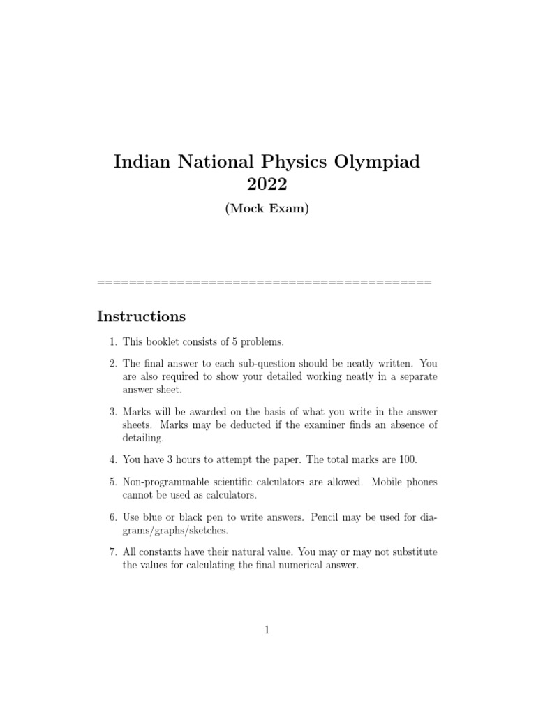 InPhO 2022 Mock Exam | PDF | Tetrahedron | Reflection (Physics)