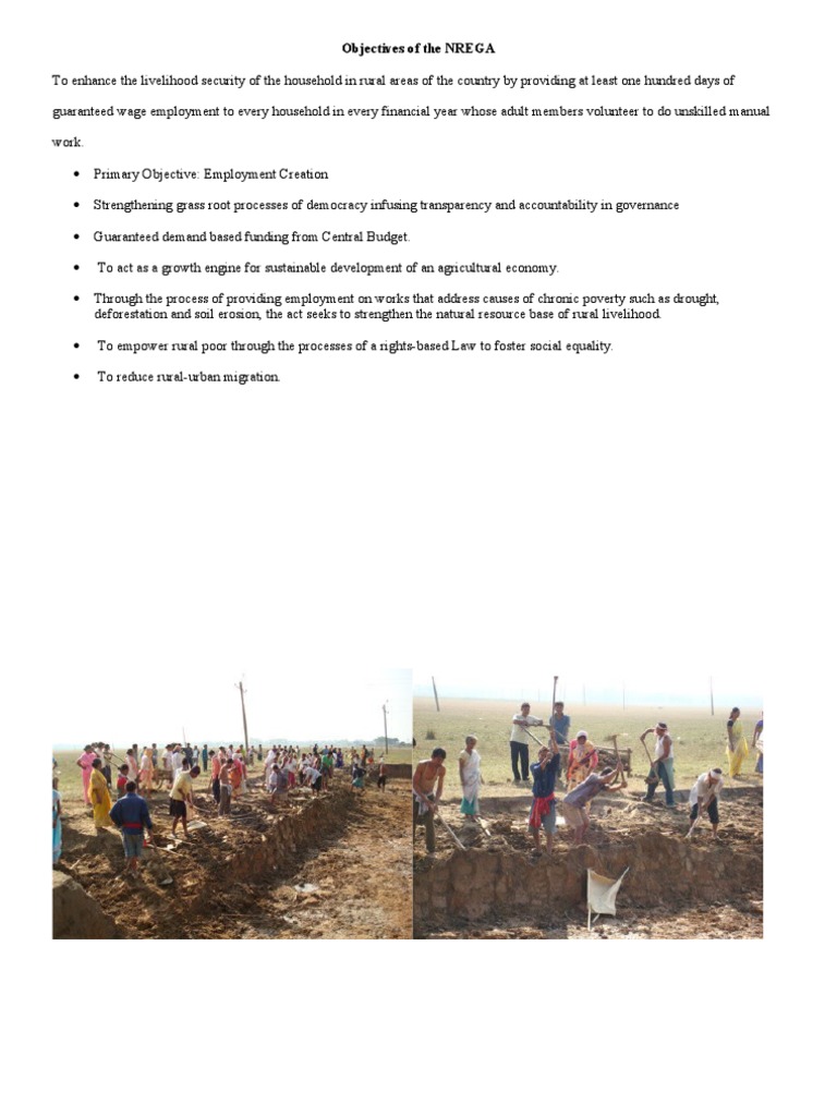 Objectives of The NREGA | PDF | Labor | Employment