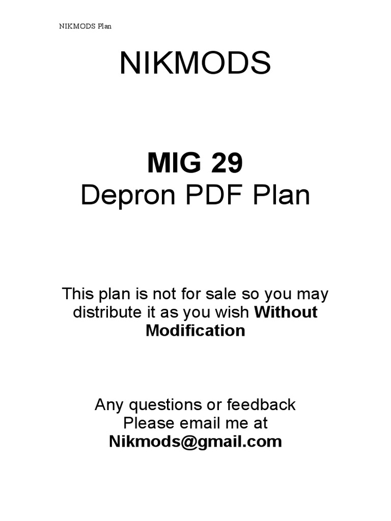 MIG 29 Depron RC Plane Plan PDF | PDF | Computers | Technology ...