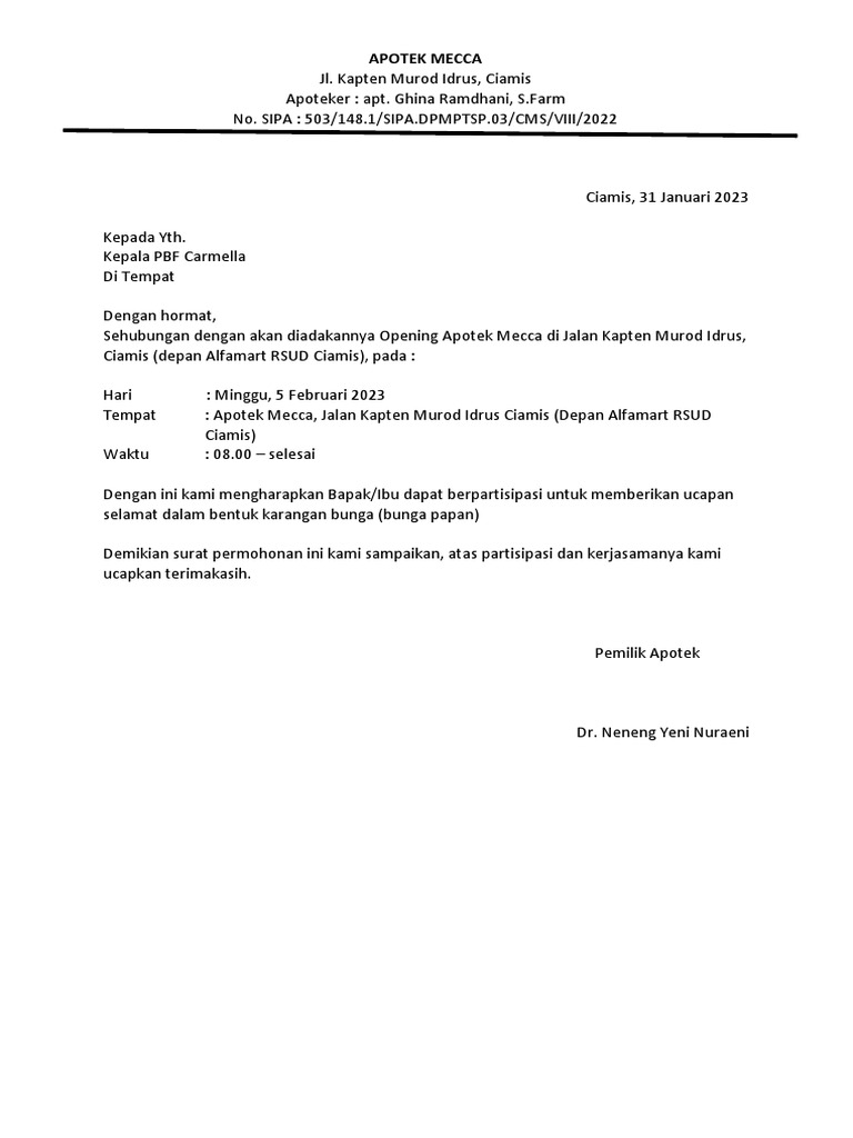 Permohonan Karangan Bunga | PDF | Teknologi & Rekayasa