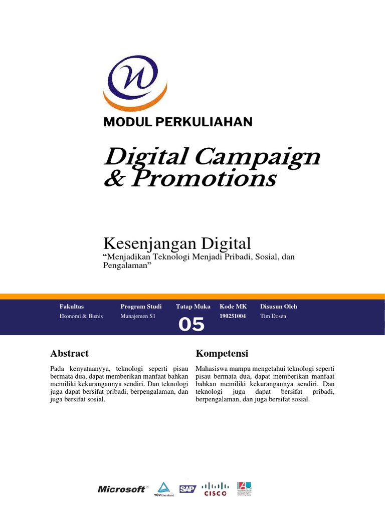 PERT 05 - Modul Digital Campaign Promotions - Digital Divide | PDF