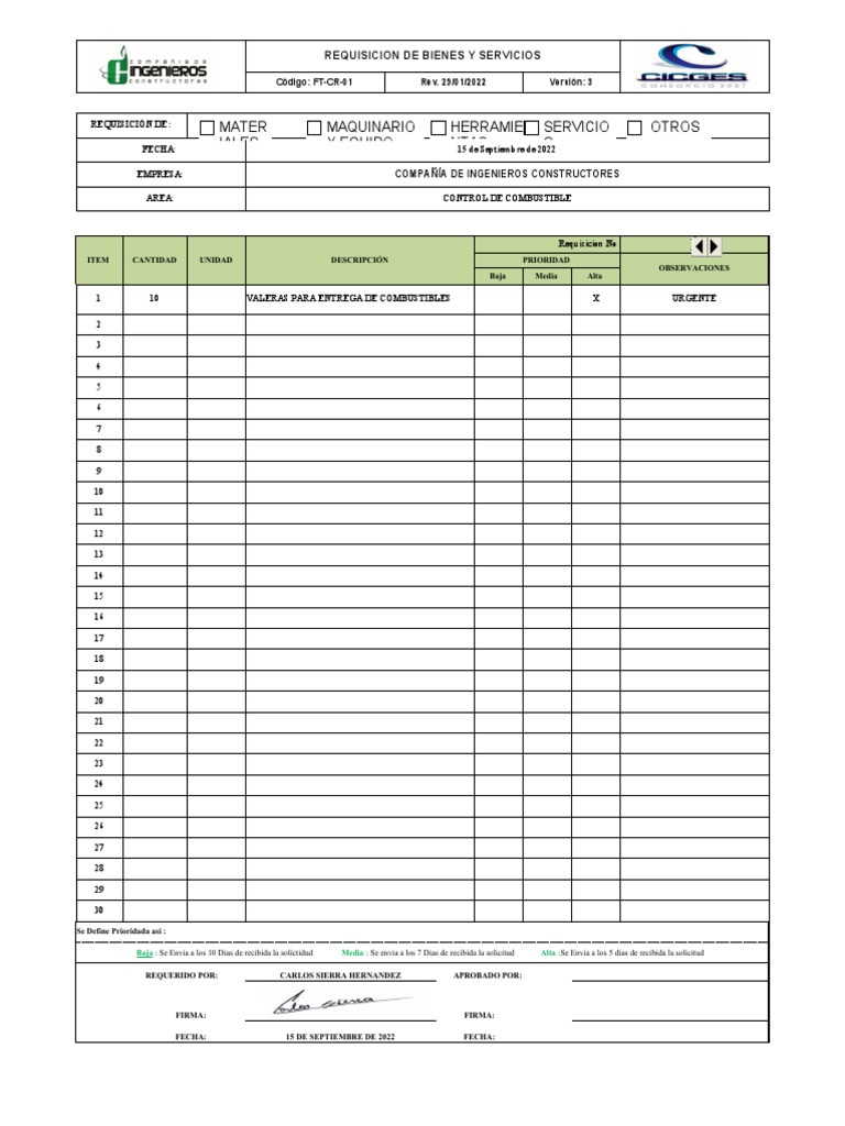 Formato De Requisicion De Materiales Excel Xls Images And Photos Finder ...