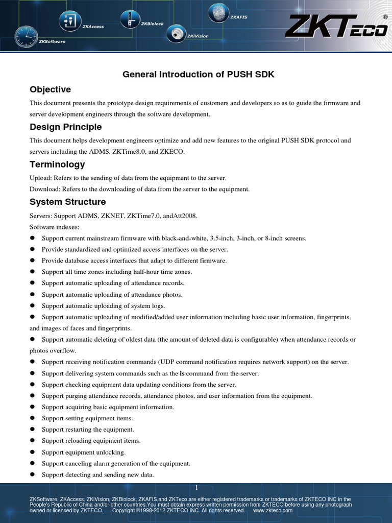 General Introduction of PUSH SDK Protocol | Download Free PDF | Server (Computing) | Copyright