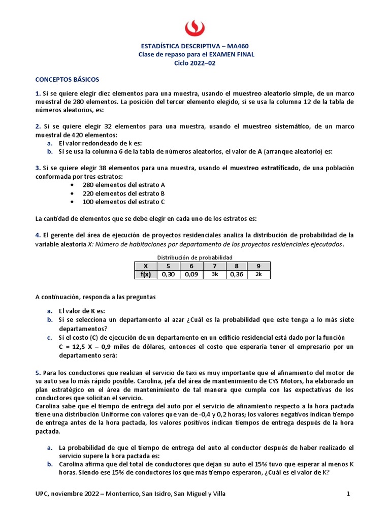 Ma460 - 202202 - Repaso para El Examen Final - Parte 2 - Semana 15 ...