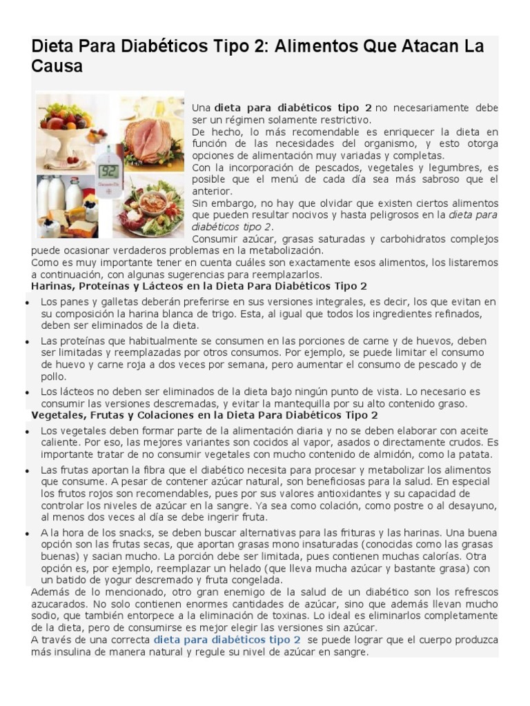 Dieta para Diabéticos Tipo 2 | PDF